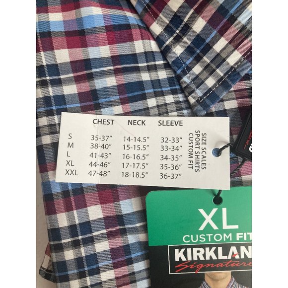 Kirkland Signature | Shirts | Nwt Kirkland Signature Plaid Custom Fit ...